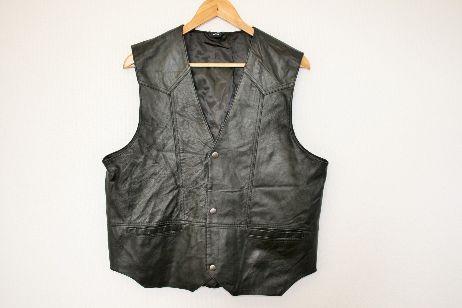 Leather Rocker Vest Country Waistcoat Western Motorcycle Vest Biker ...