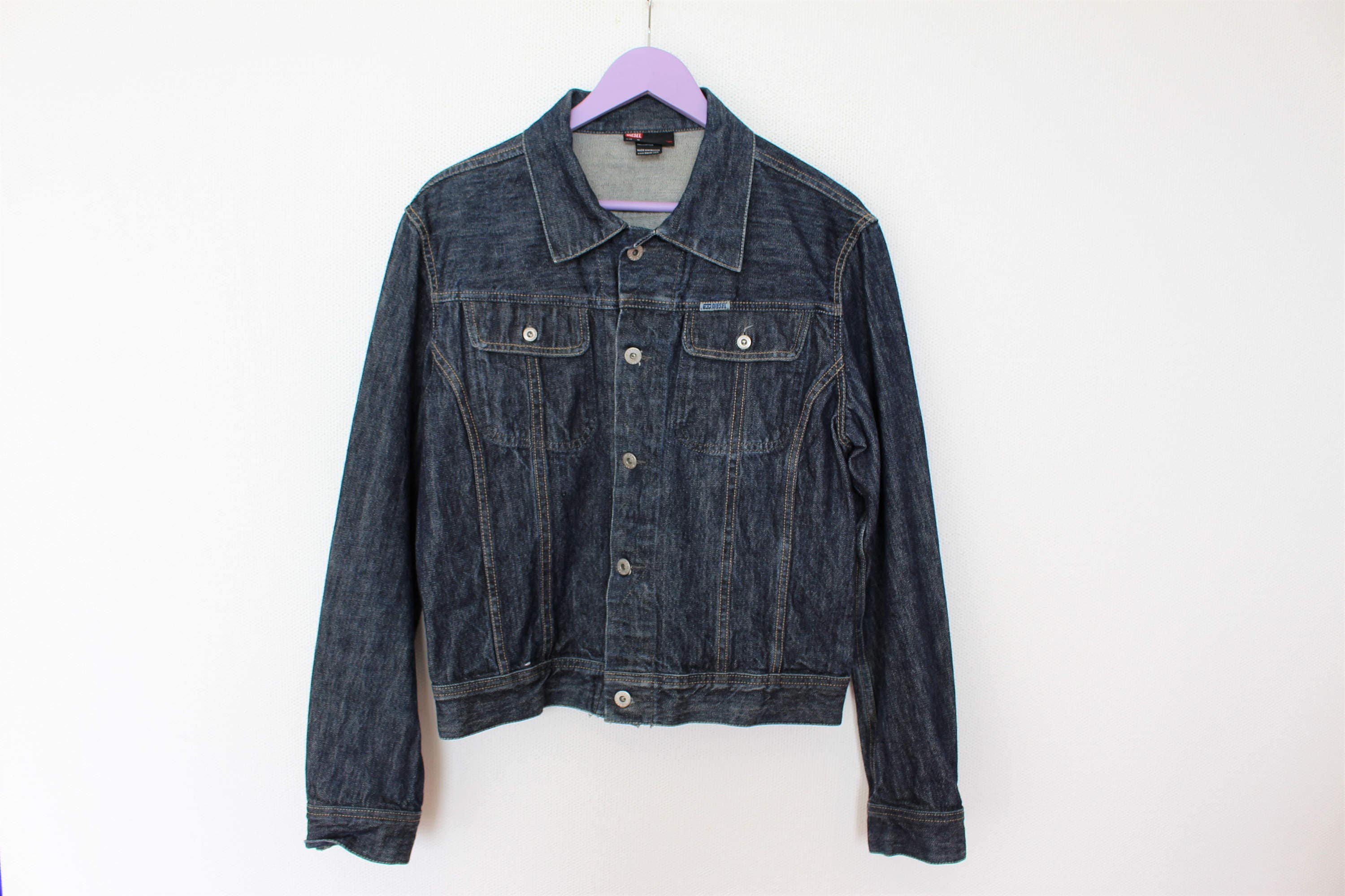 Dark Blue Denim Jacket DIESEL Jean Jacket Denim Rider Jacket Diesel ...