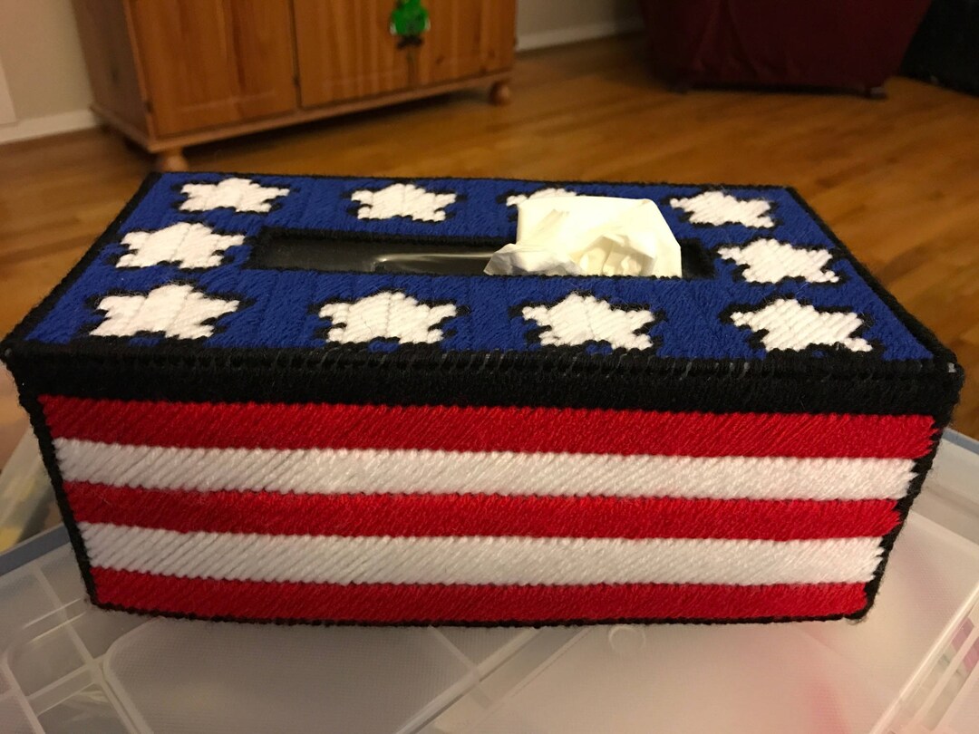 USA Flag Tissue Box - Etsy