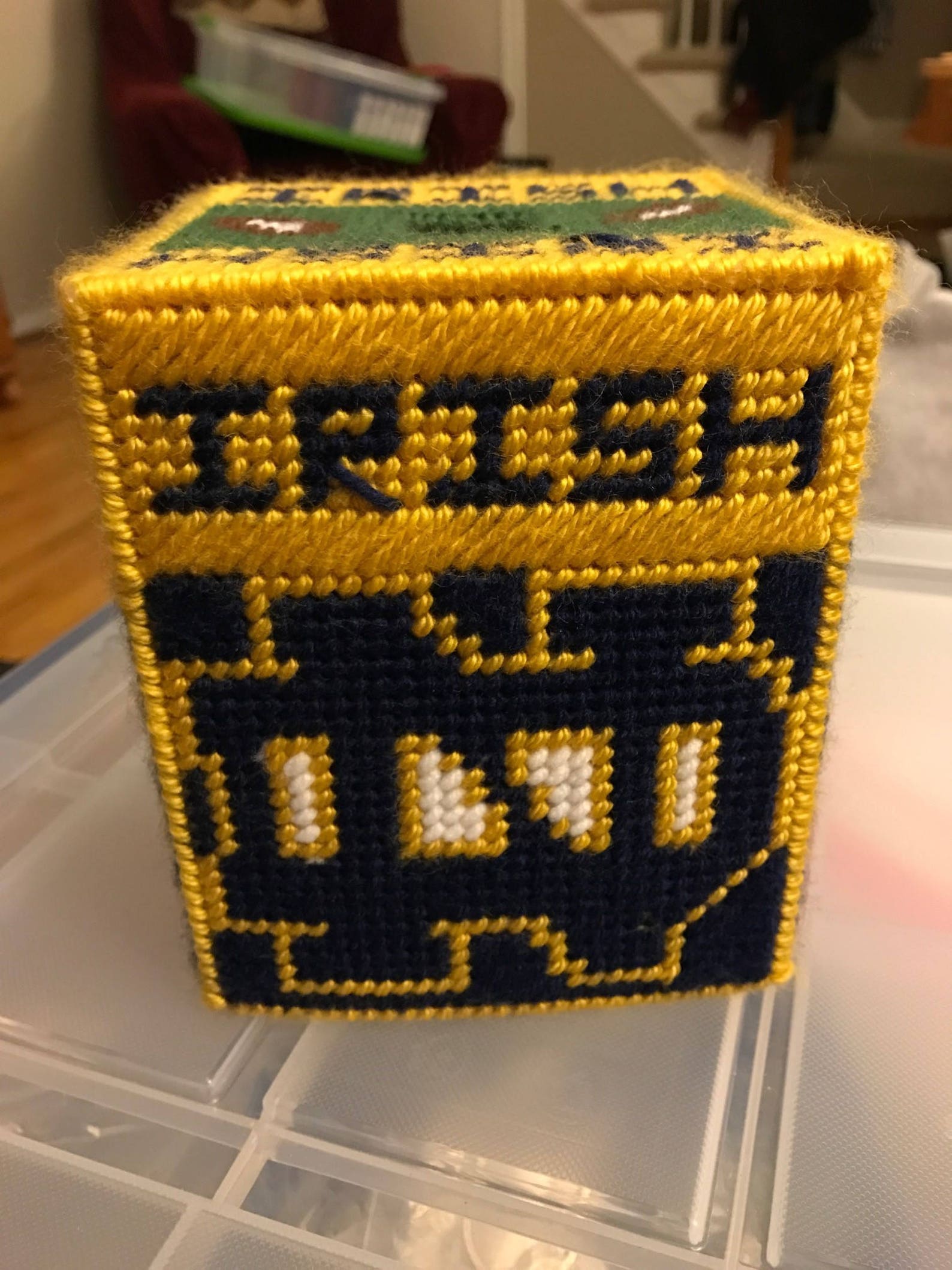 Notre Dame Football Tissue Box | Etsy