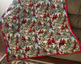 Cardinal blanket | Etsy