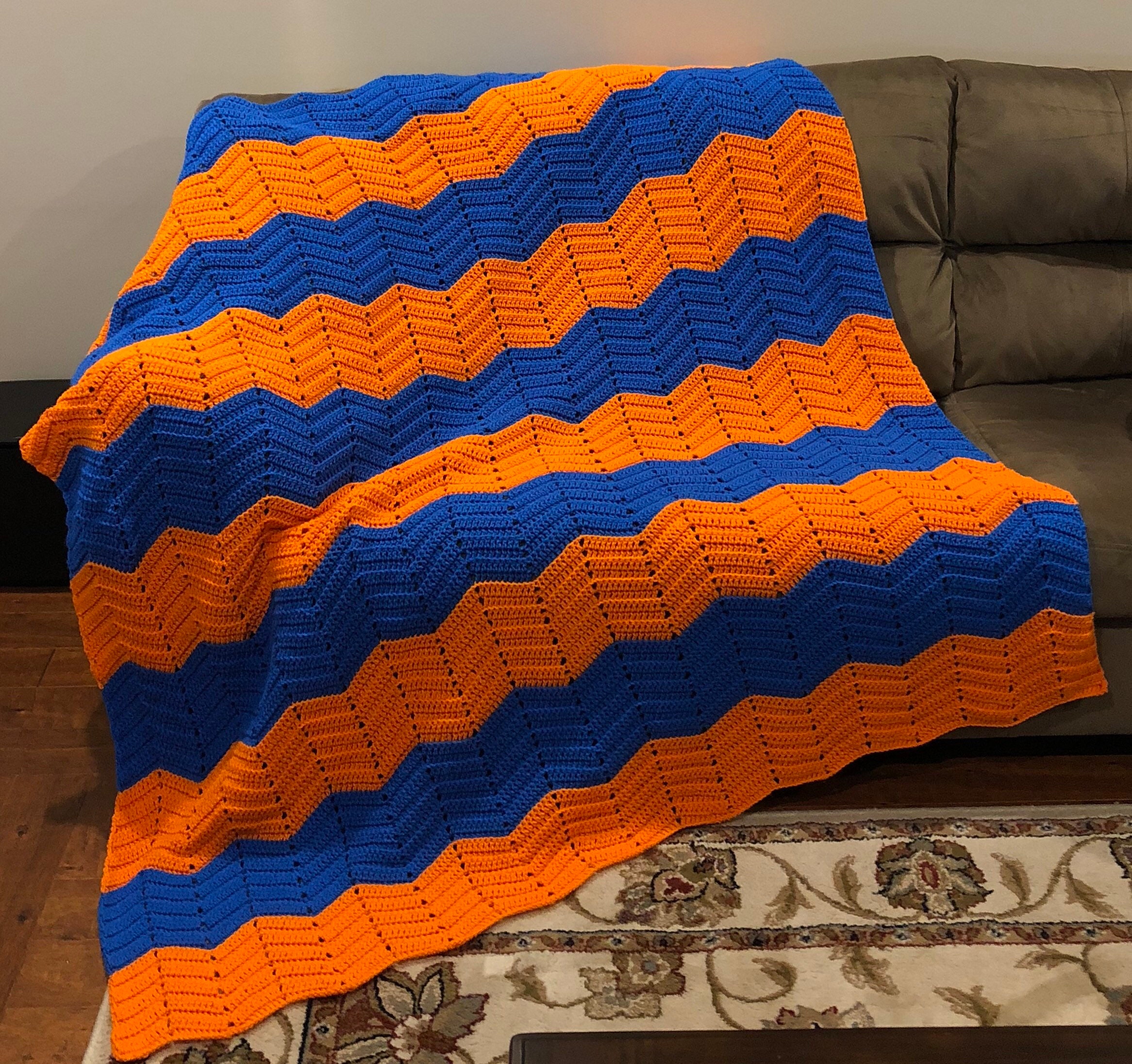 Orange And Blue Chevron