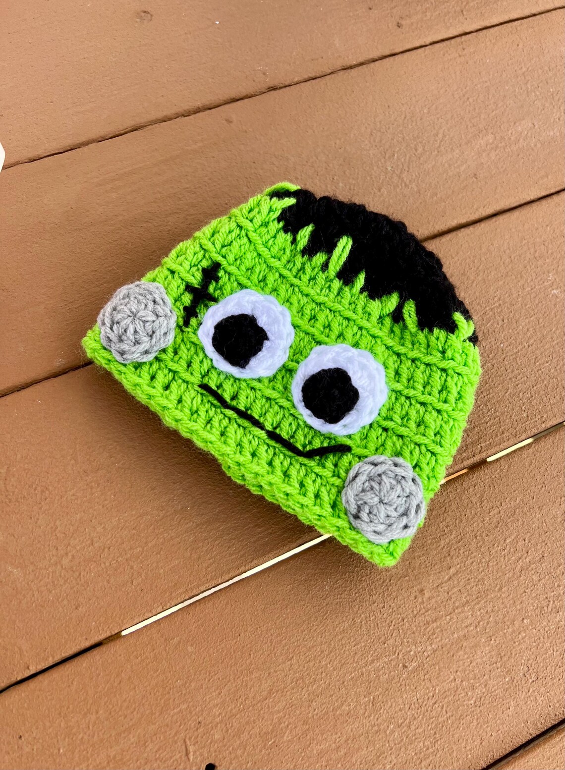 Crocheted Frankenstein Hat, Halloween Hat, Costume Hat, Frankenstein ...