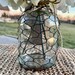 Chicken Wire Glass Bottle With Cream Hydranges, Rustic Centerpiece ...