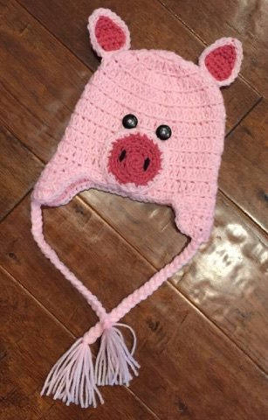 Crocheted Pig Hat, Kids Costume Hat, Halloween Costume Hat, Pig Hog Hat ...