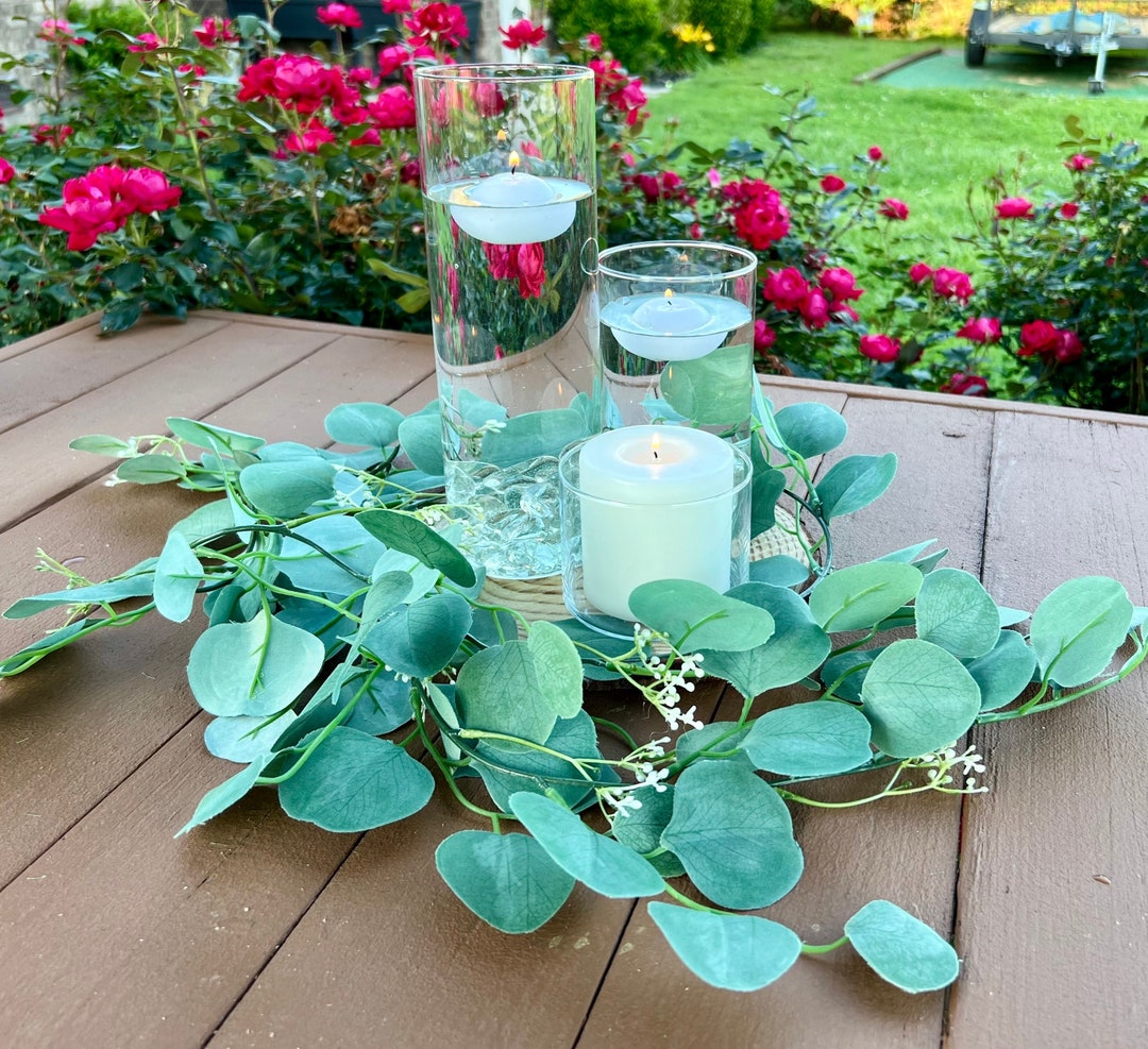 Wedding Centerpiece, Eucalyptus Centerpiece, Clear Vase, Floating ...