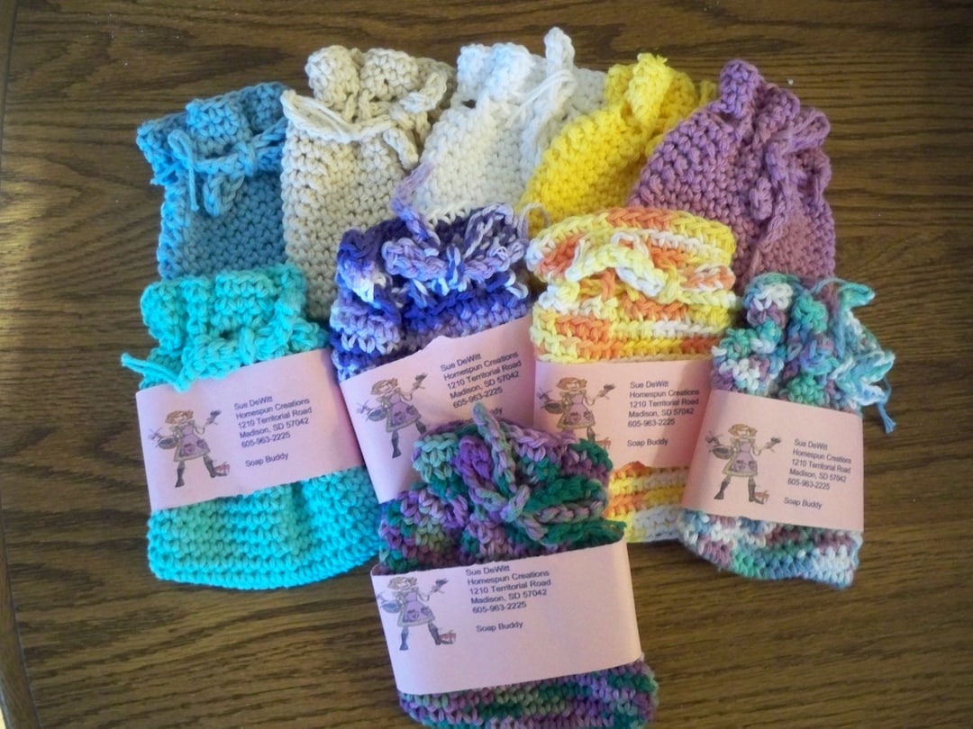 Hand Crocheted Cotton Soap Buddy, Washable Soap Saver - Etsy