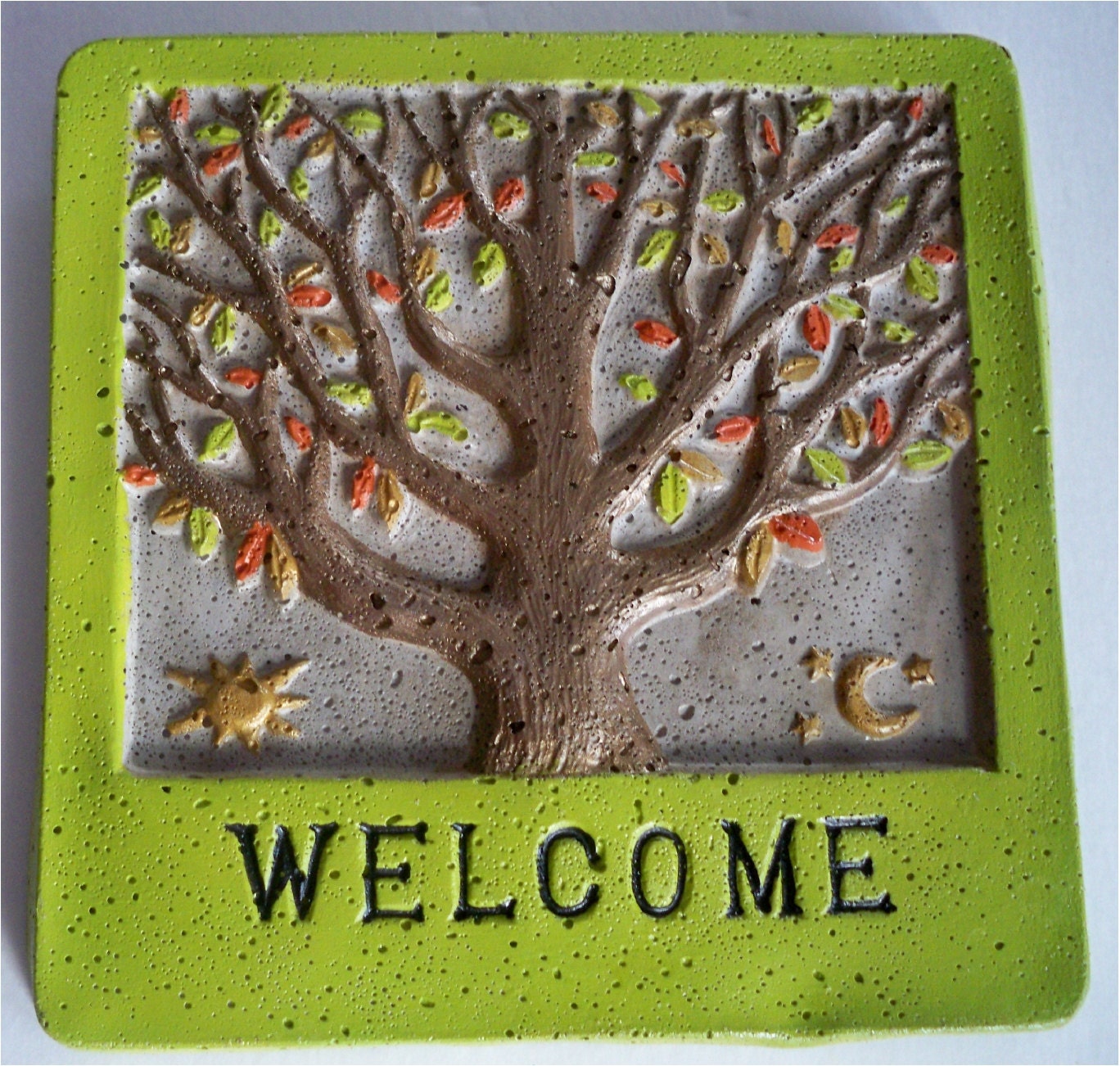 Welcome Plaque/concrete Welcome Yard Art Garden Decor - Etsy