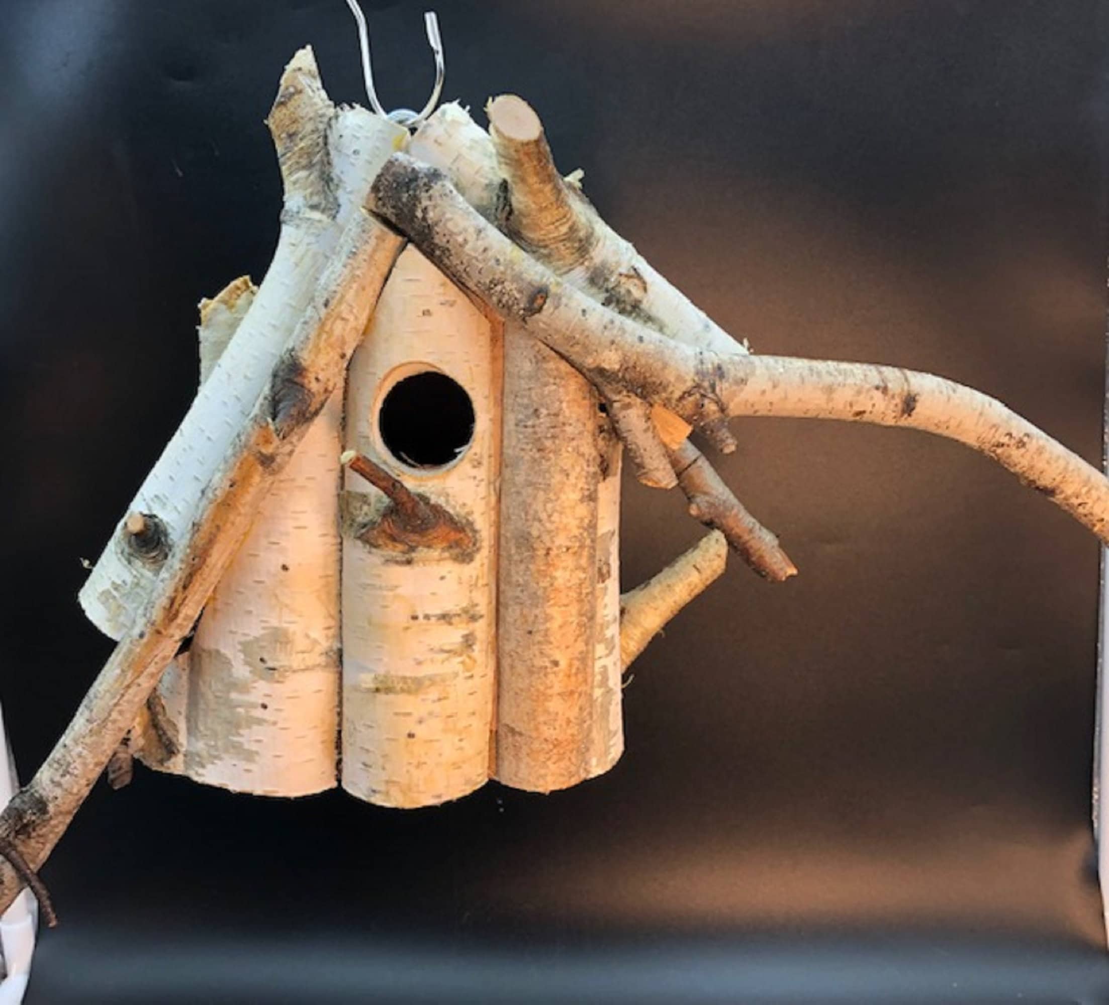 Birdhouse, Birch Birdhouse - Etsy