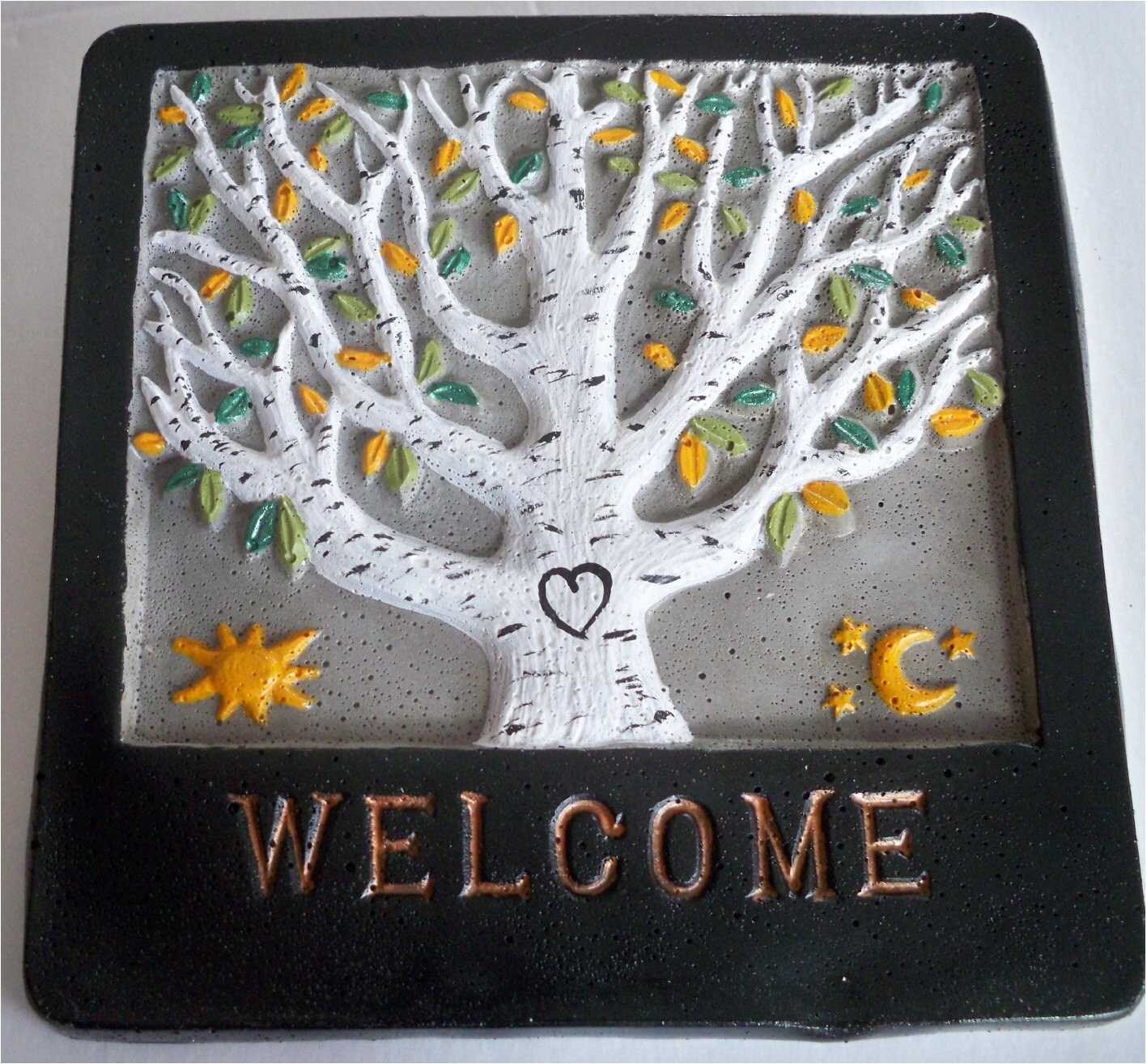 Welcome Plaque/concrete Welcome Yard Art Garden Decor - Etsy