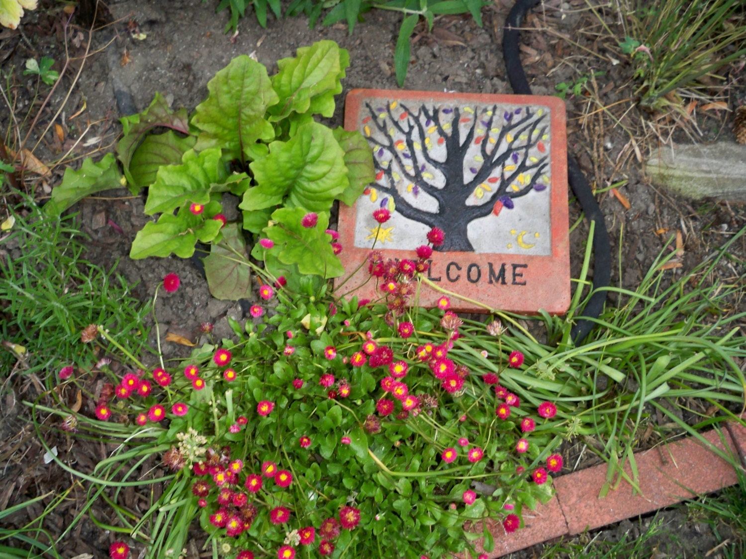 Welcome Plaque/concrete Welcome Yard Art Garden Decor - Etsy