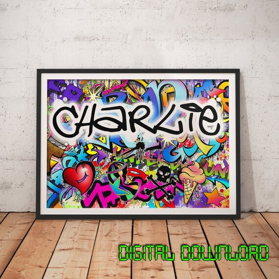 Personalised Name Graffiti Wall Art Print Digital Download - Etsy UK