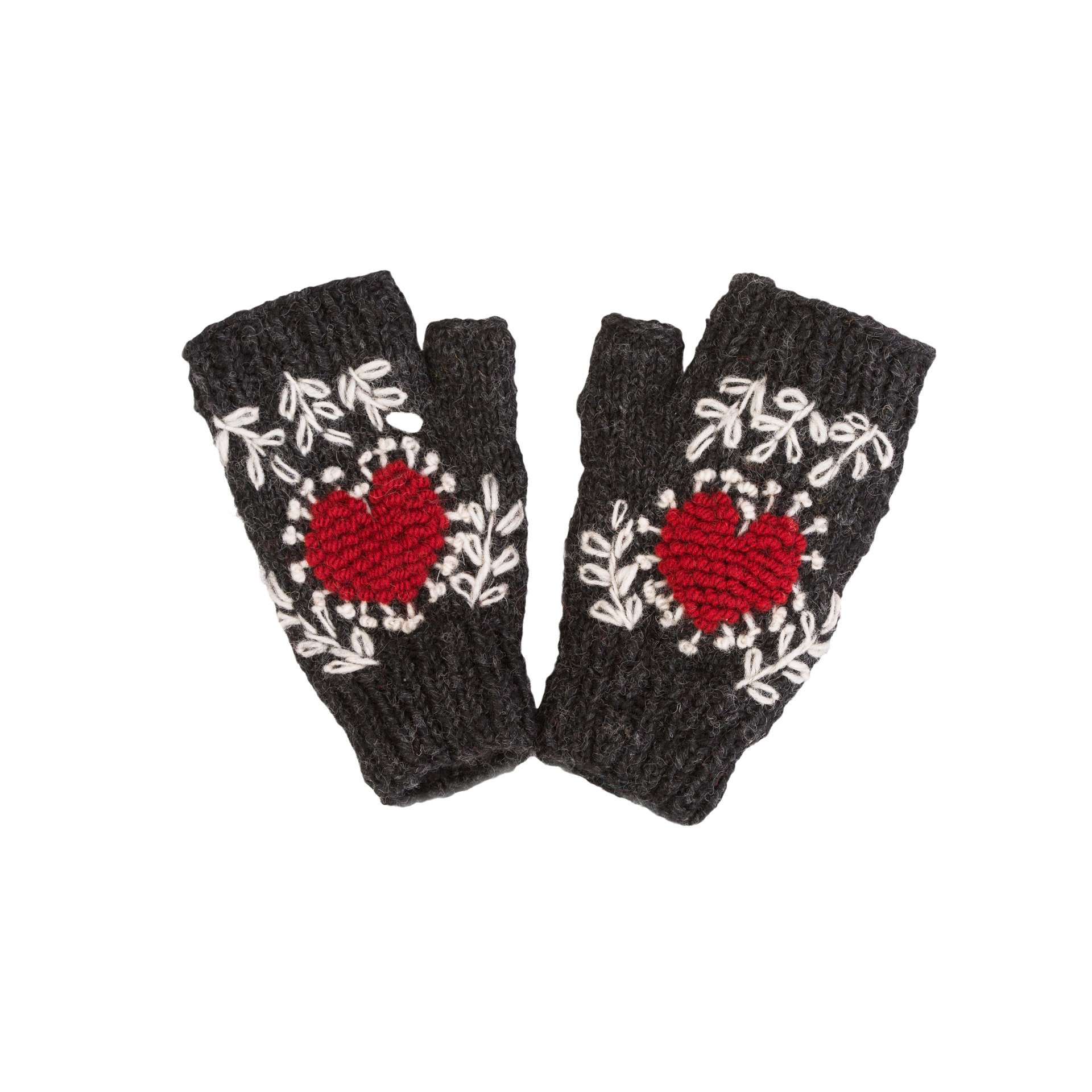 Heart Embroidered Handwarmer - Etsy