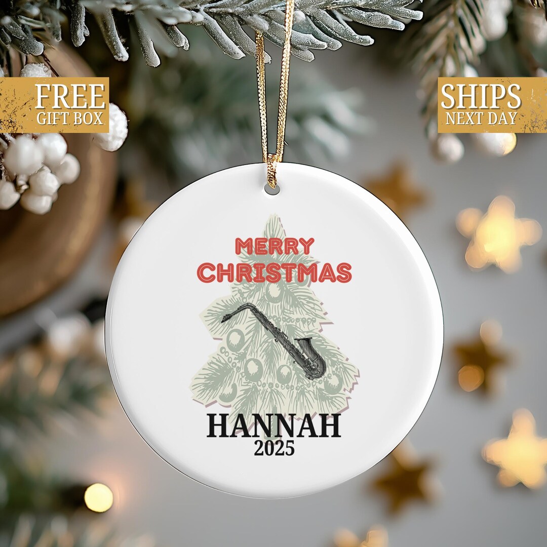 Personalized Alto Saxophone Ornament, Marching Band Christmas Gift, Sax ...