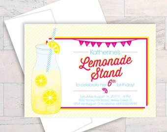 Lemonade Stand Party Invitation / Lemonade Birthday Invitation - Etsy