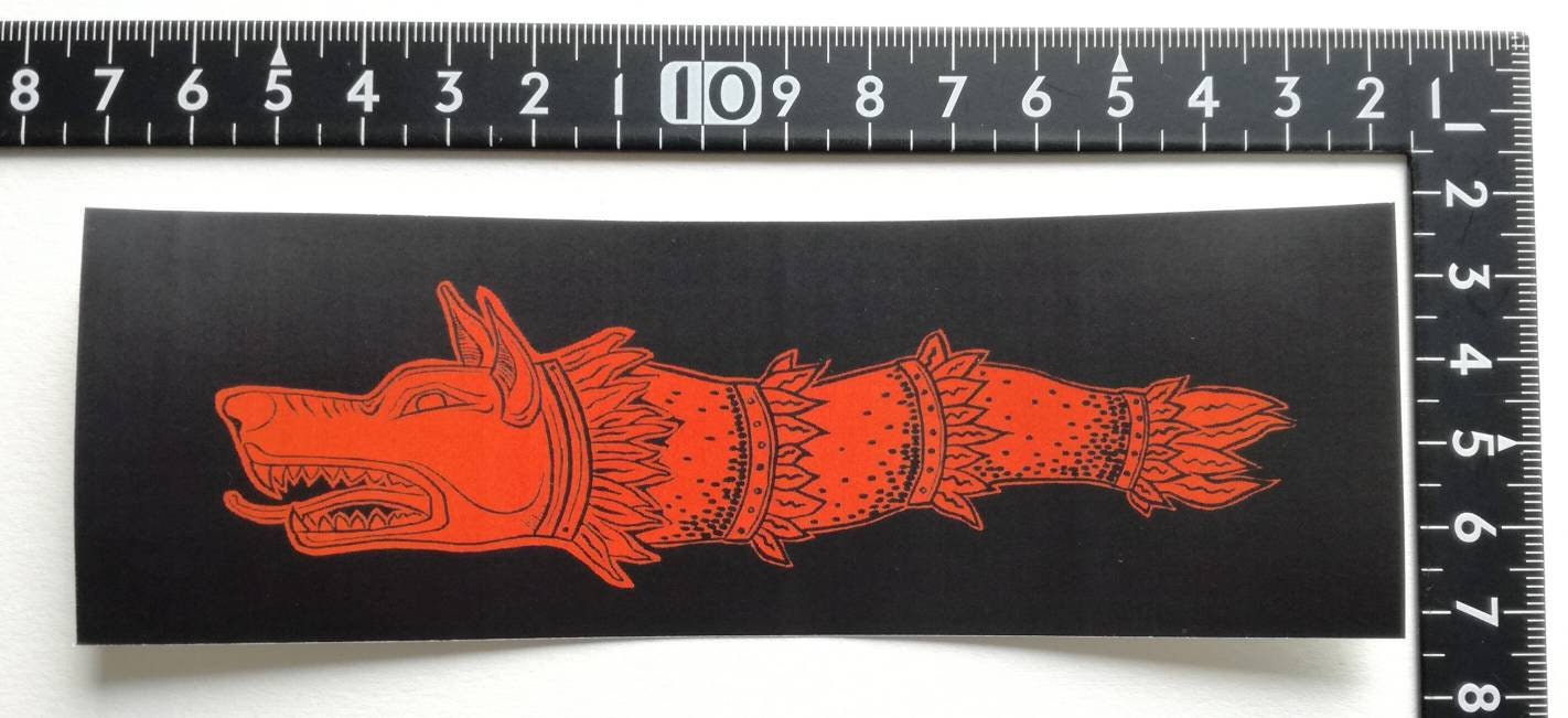 Dacian Draco Wolf Sticker: Red & Black Pagan Car Decal - Etsy