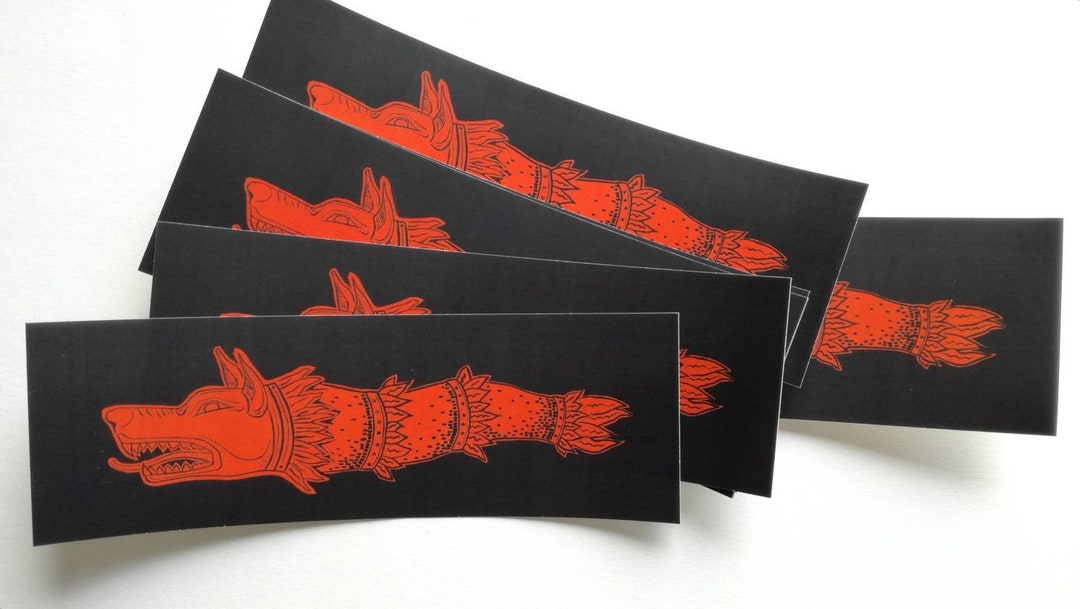 Dacian Draco Wolf Sticker: Red & Black Pagan Car Decal - Etsy