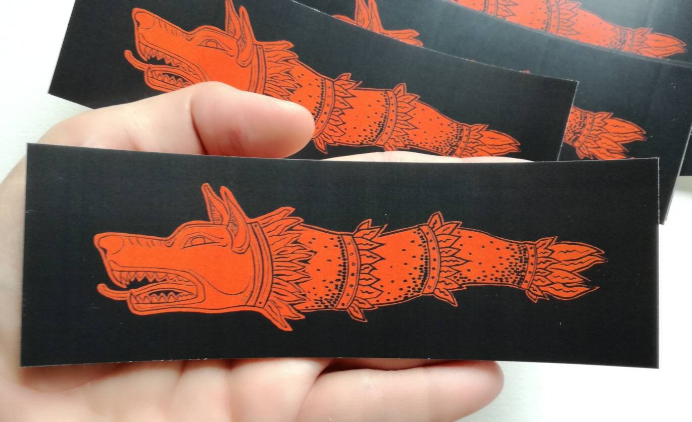 Dacian Draco Wolf Sticker: Red & Black Pagan Car Decal - Etsy