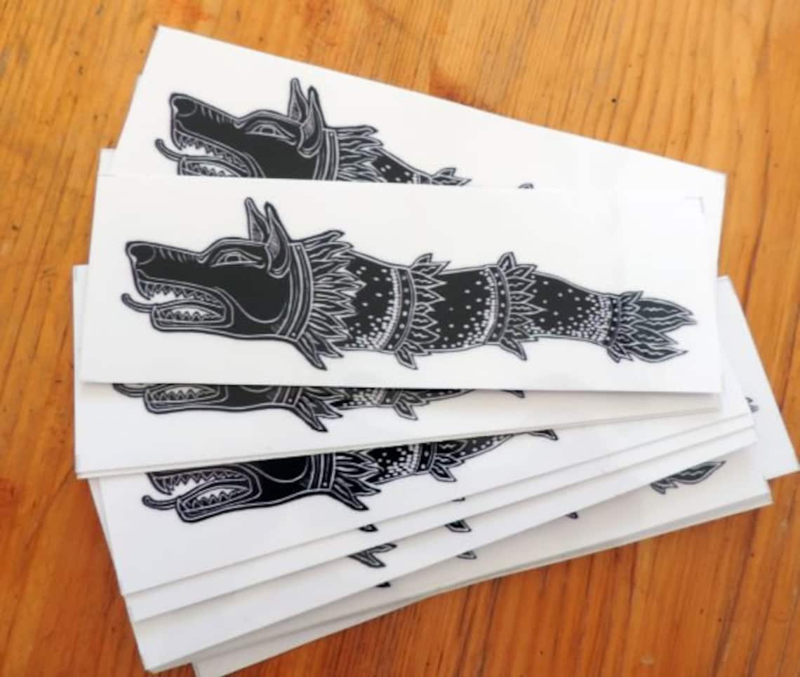 Dacian Draco Wolf Sticker: Pagan Dragon Car Decal - Etsy