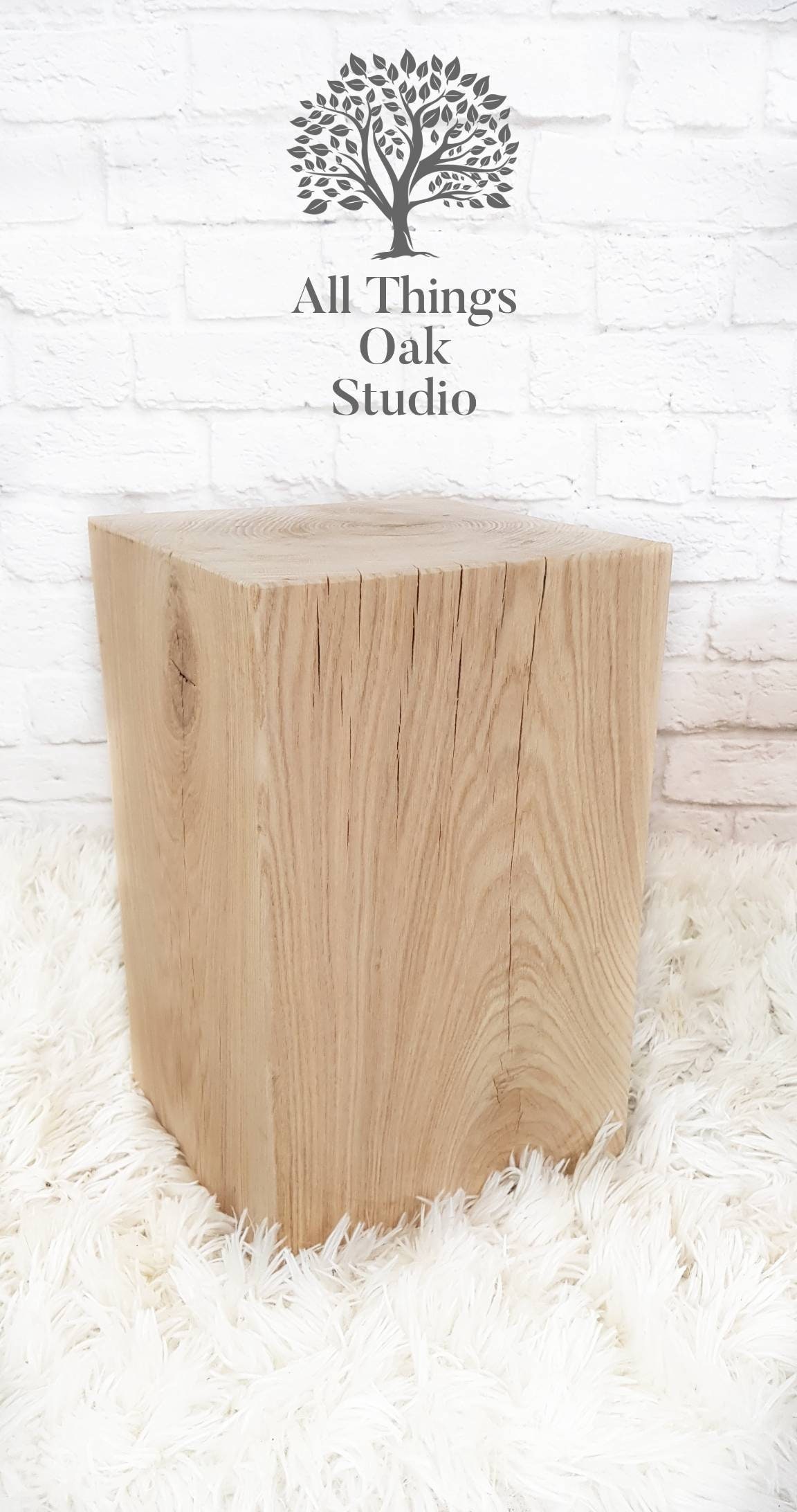 20cm x 20cm x 40cm or 50cm Tall SOLID OAK Tall Wooden Block | Etsy