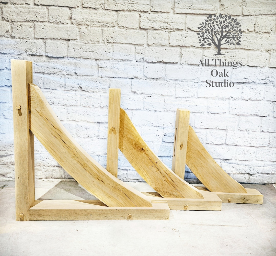 Solid Oak Gallows Brackets, L Brackets Brace Kit. - Etsy UK