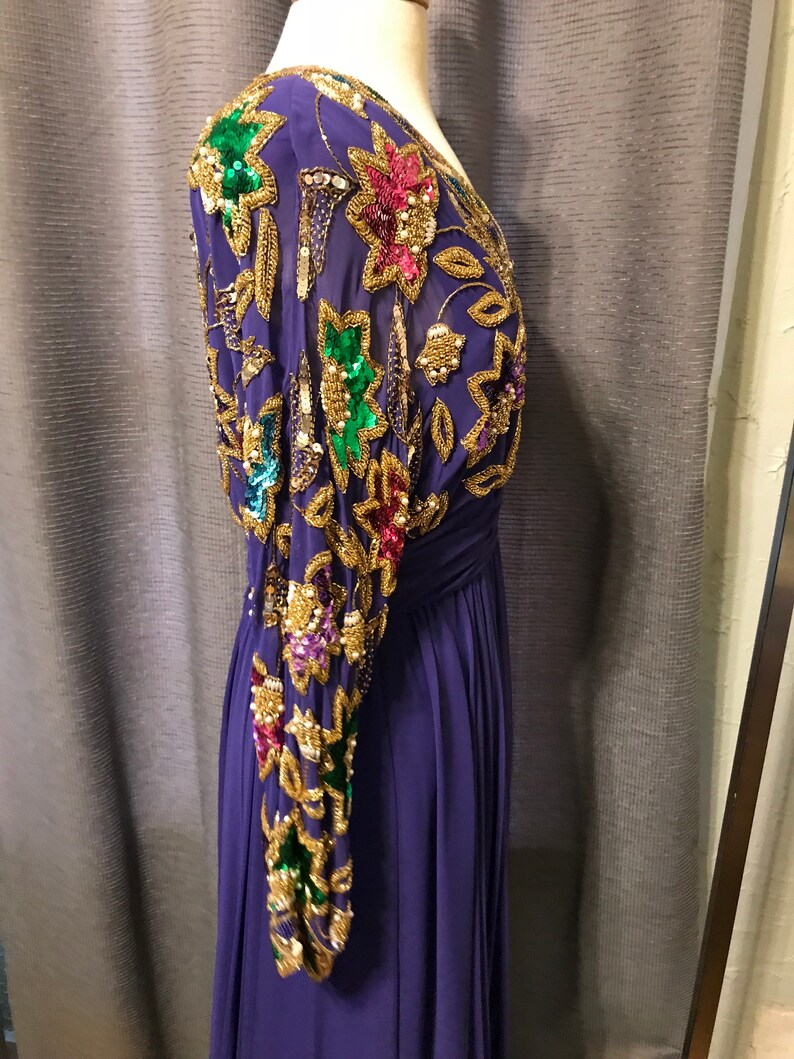 VOLUP Victoria Royal Ltd. Purple Layered Chiffon Gown With | Etsy