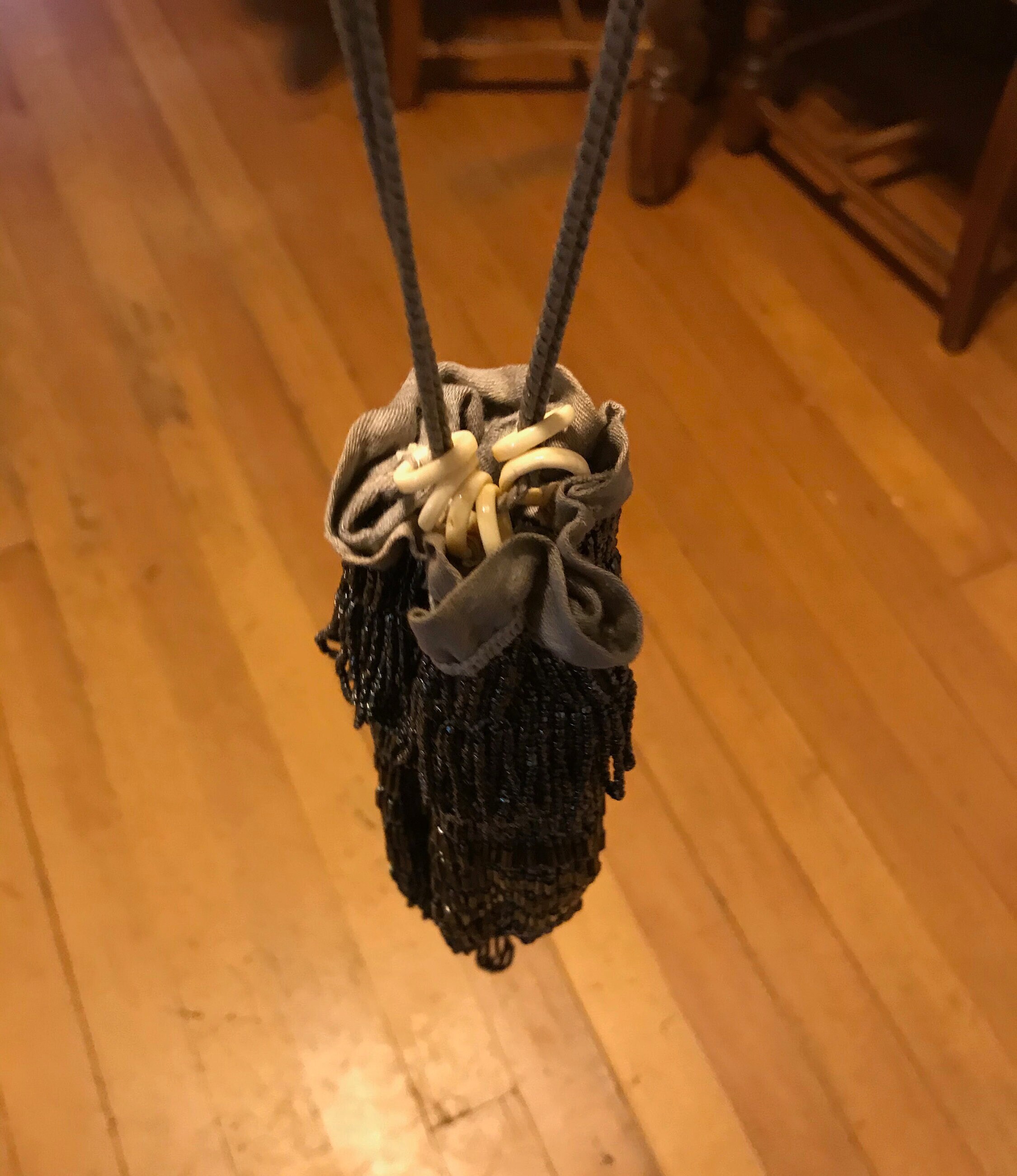 1920s Black & Silver Beaded Reticule Purse/ 10s 20s Steel - Etsy