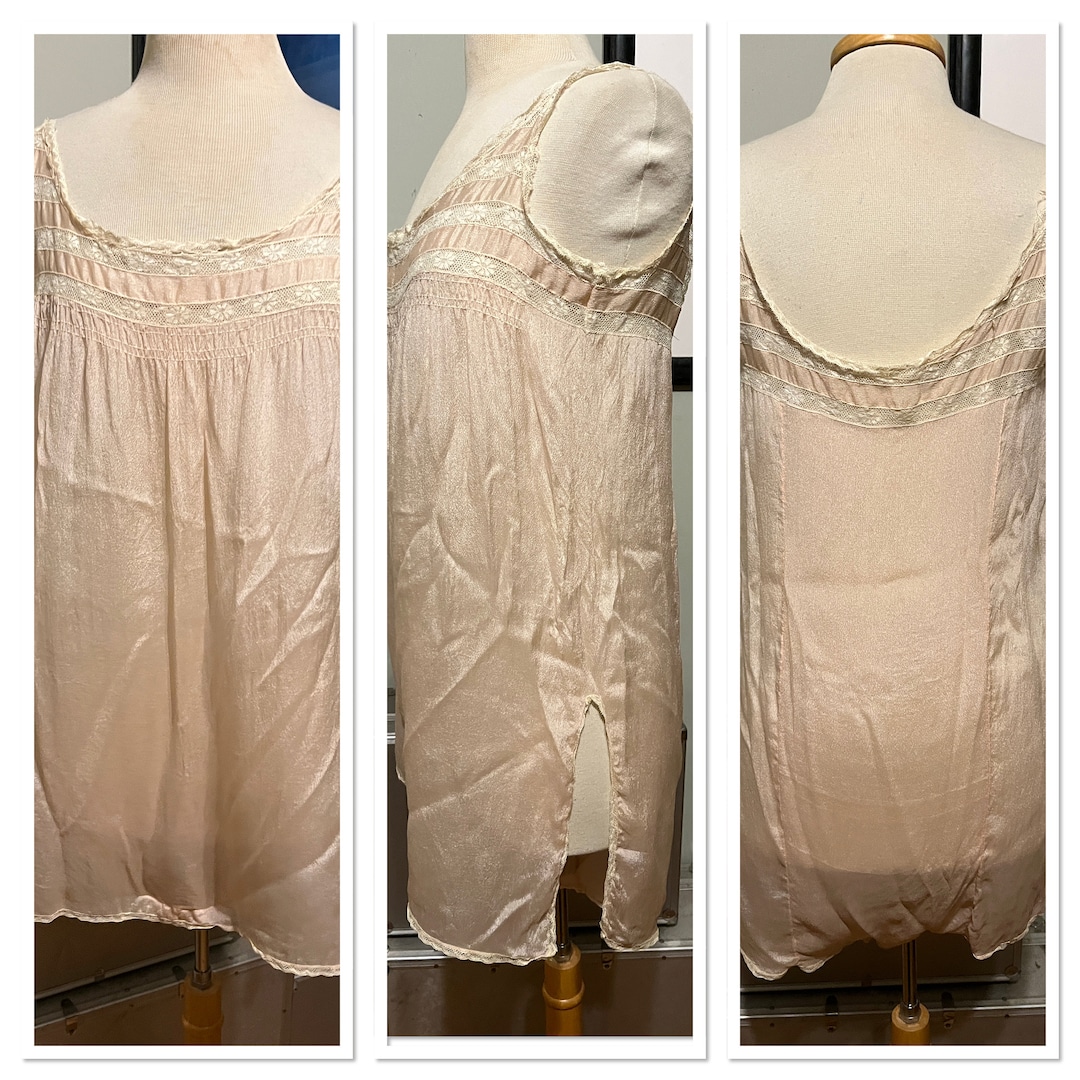 Sweet Pretty in Pink 20s Step-in Teddy One-piece Lingerie/ Shell ...