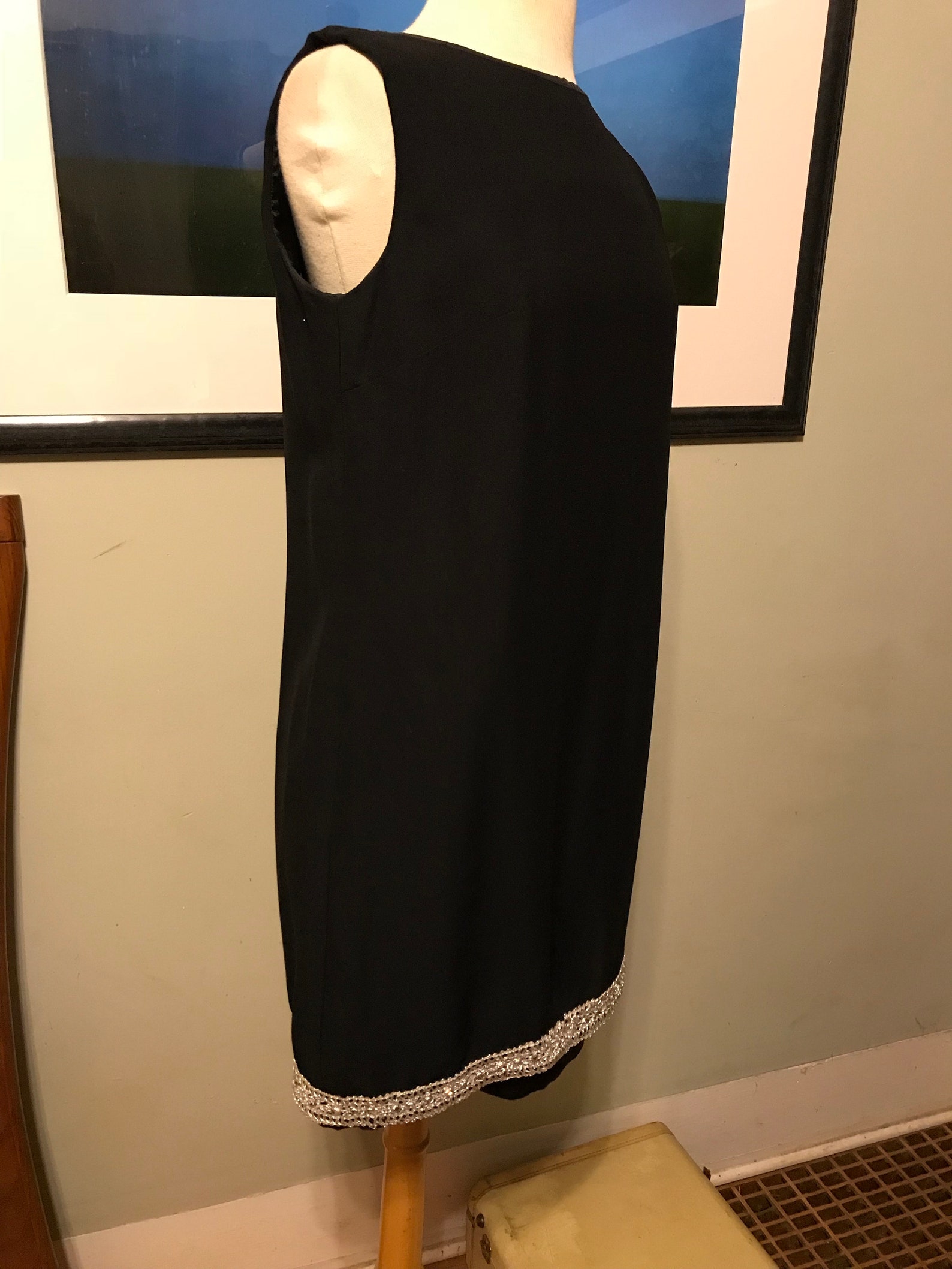 Flowing 60s Mod Mini Dress With All-around Draping and Silver - Etsy