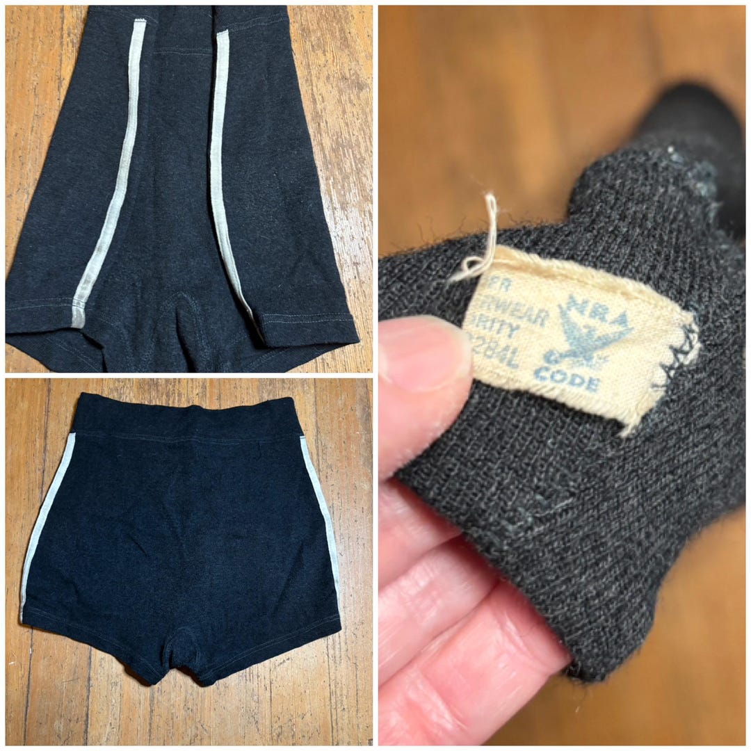 NRA Blue Eagle 1930s Label Men's Sporting Wear Wool Gym Shorts With ...