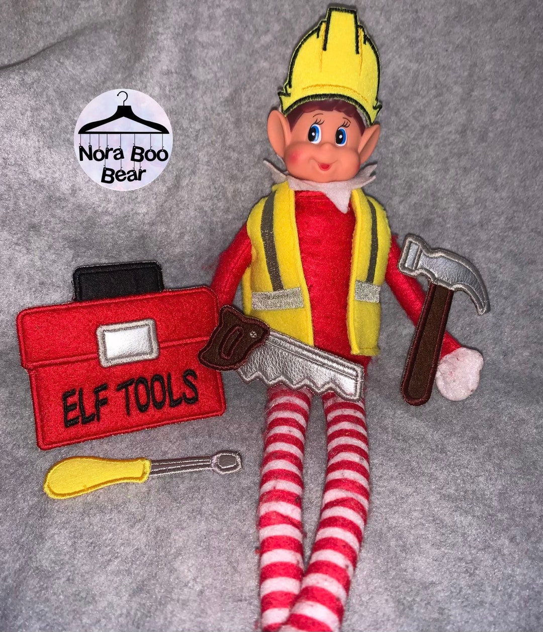 Elf Christmas Construction Worker Set, Fleece Vest With Embroidered ...