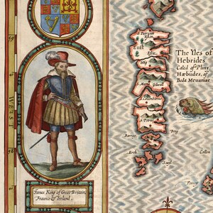 Scotland Map, Royal Map 'the Kingdom of Scotland 1610' Print ...