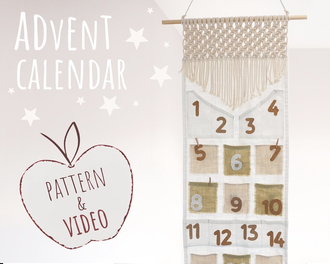 Advent Calendar Sewing Pattern With Video Instruction | Macrame ...