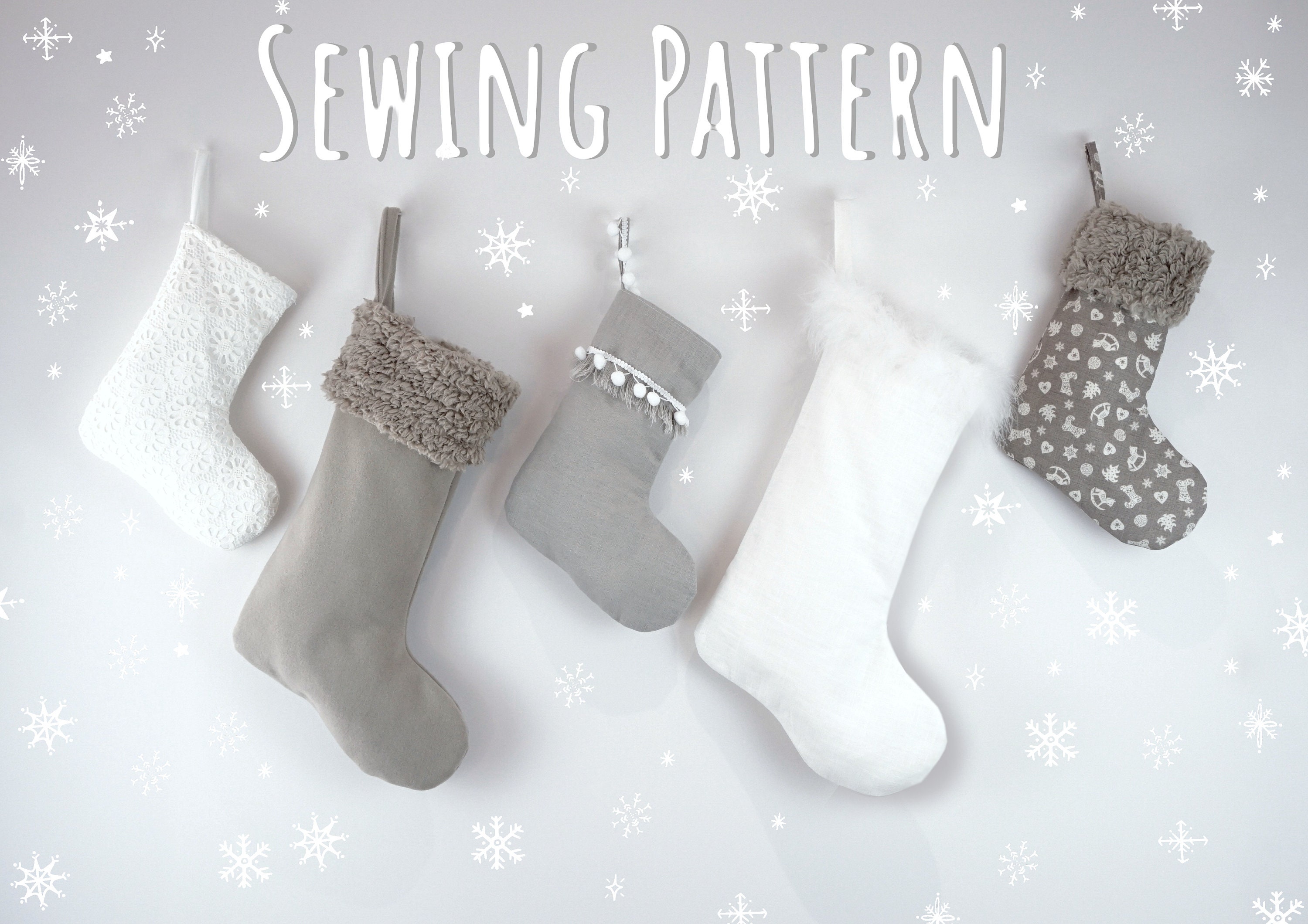 Stocking Sewing Pattern With Video Instruction | 2 Sizes | Christmas ...