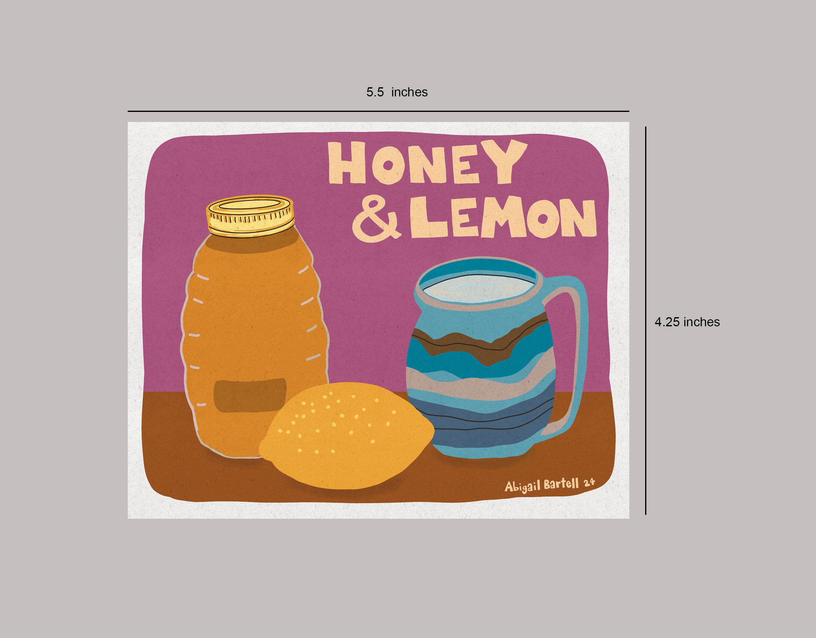 Honey & Lemon Cards Hand-illustrated Design, Boxed Set of 5 - Etsy