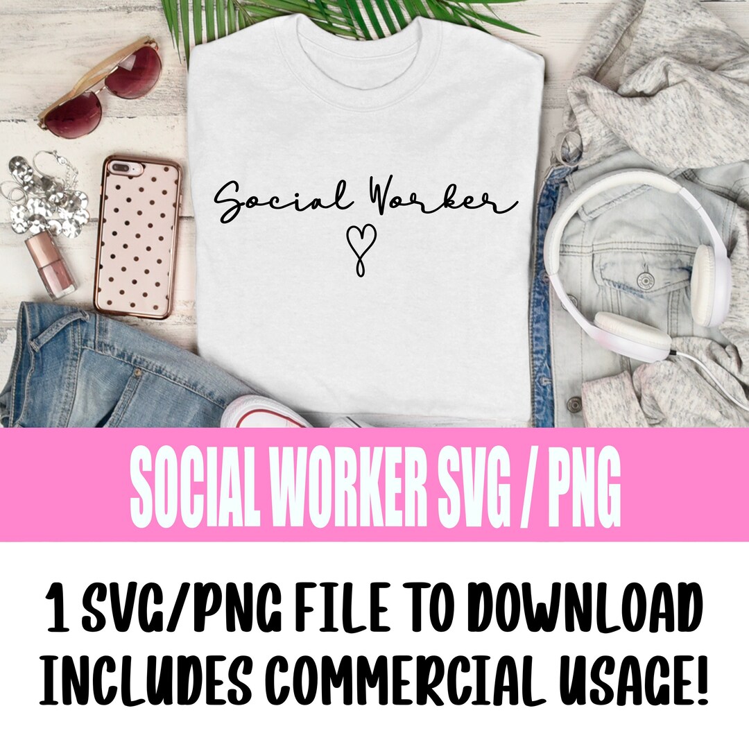 Social Worker Cursive Heart SVG / Png | Digital Download, Social Worker ...
