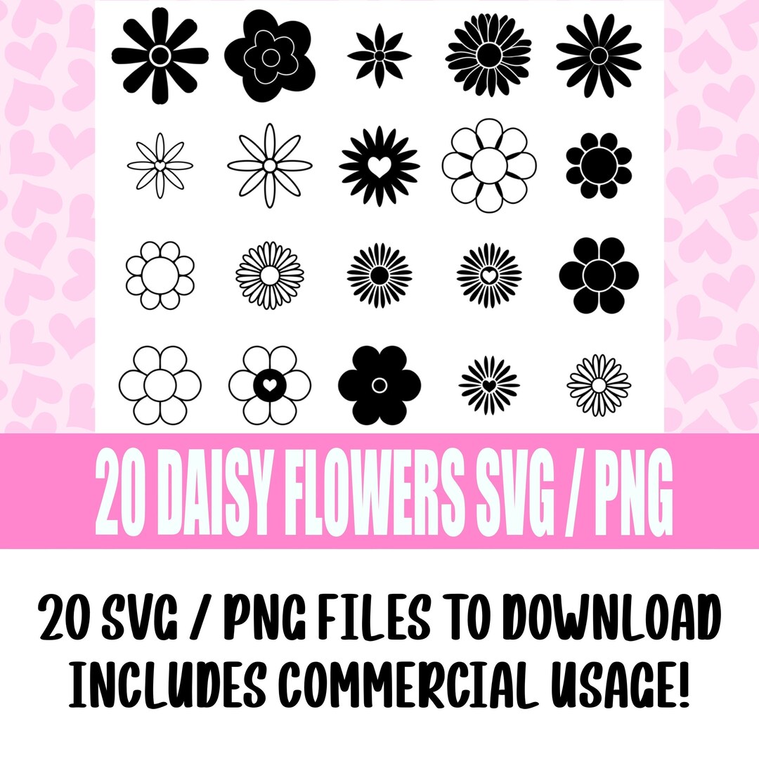 Daisy Flower Doodle SVG Bundle | Floral Cut Files (digital Download) - Etsy