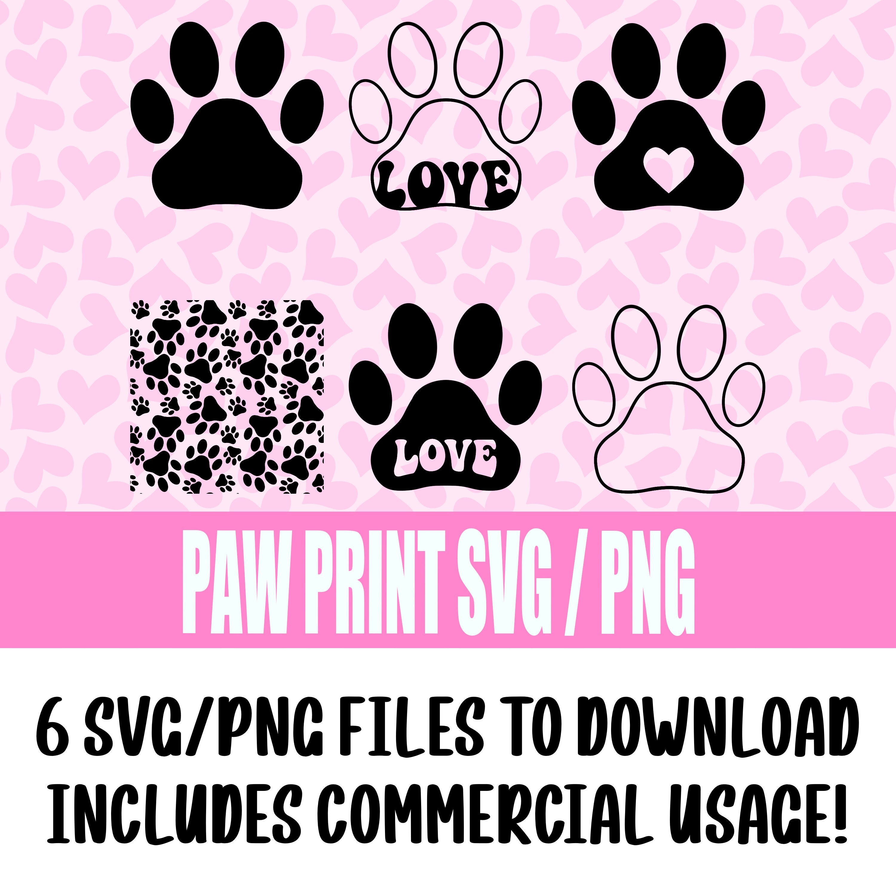 Paw Print SVG / Png Pack | Digital Download, Puppy Paw SVG, Paw Print ...