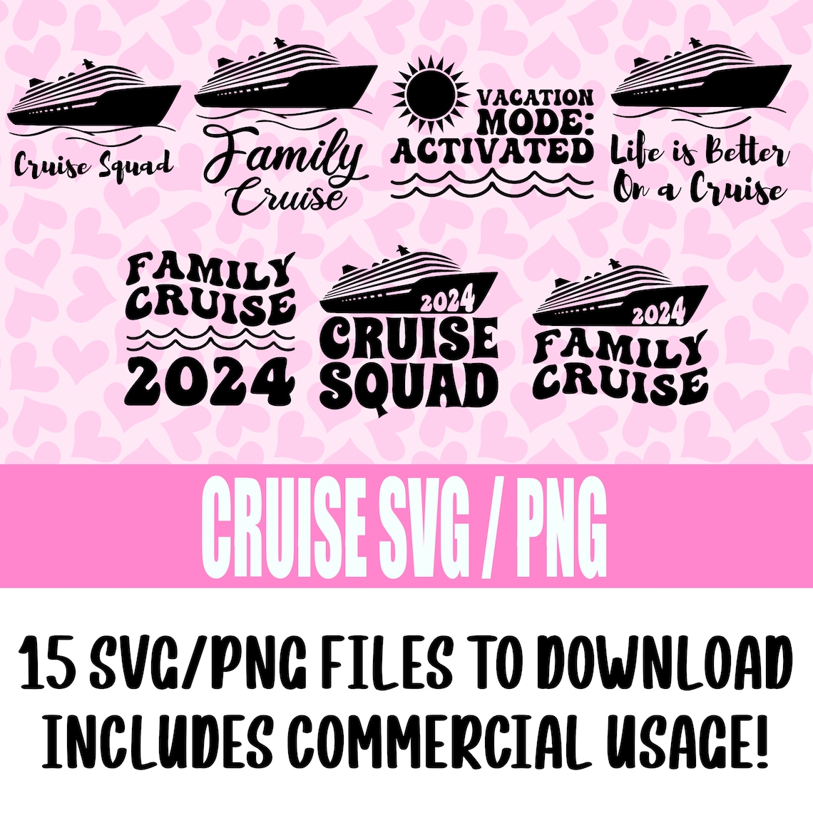 15 Cruise Svgs / Png Pack Digital Download, Cruise Ship SVG, Cruise ...