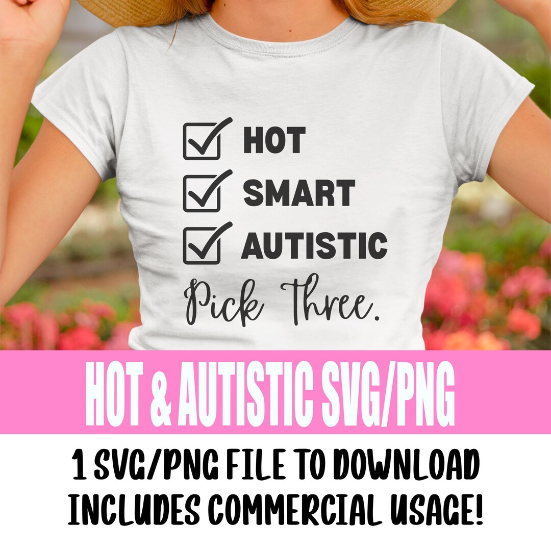 Hot Smart Autistic SVG PNG, Neurospicy Illustration (digital Download ...
