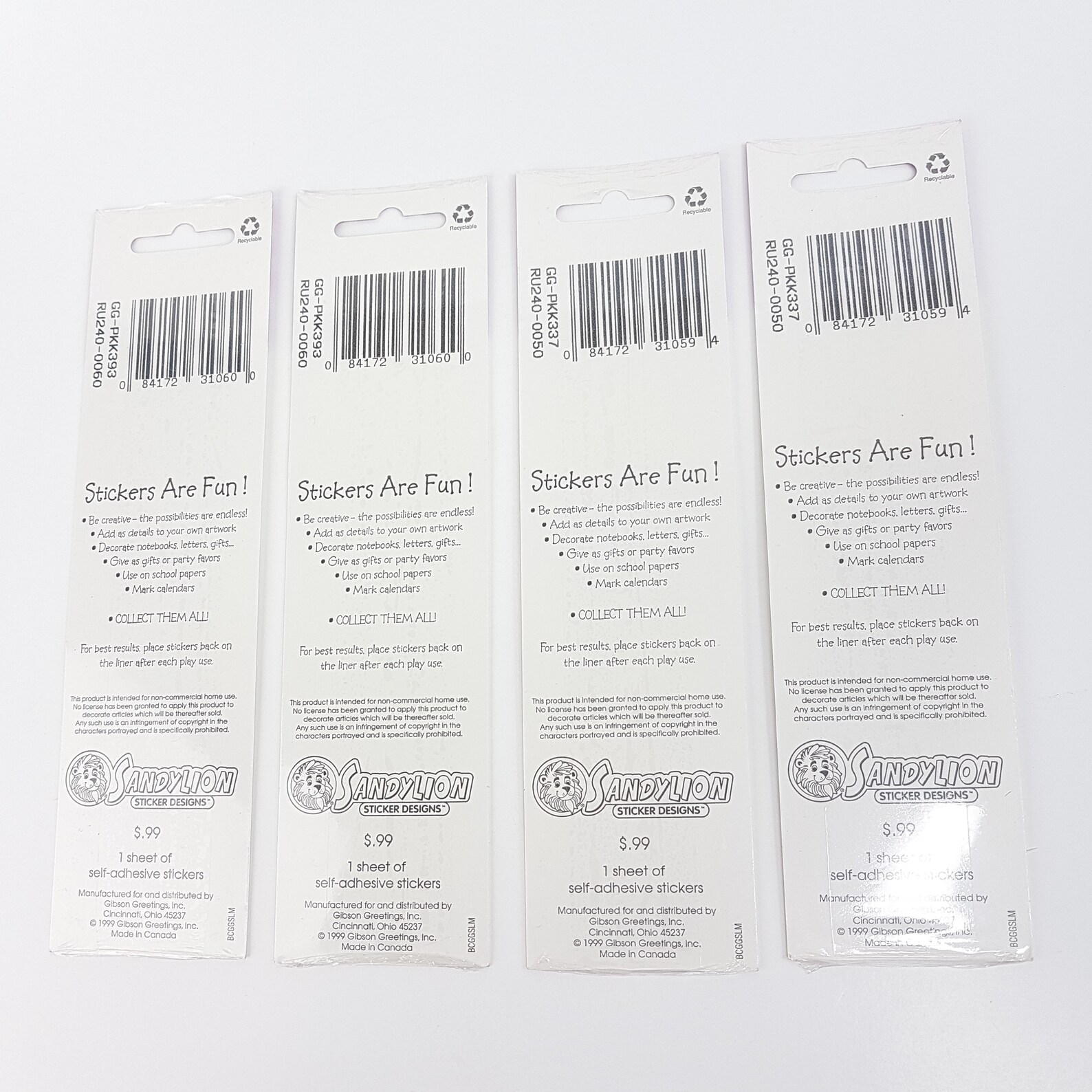 4 Sandylion Sticker Packs Mini Kids Happy Mood Face Hippy | Etsy