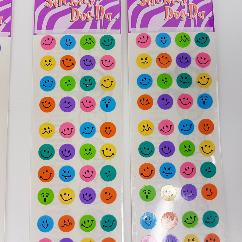 4 Sandylion Sticker Packs Mini Kids Happy Mood Face Hippy | Etsy