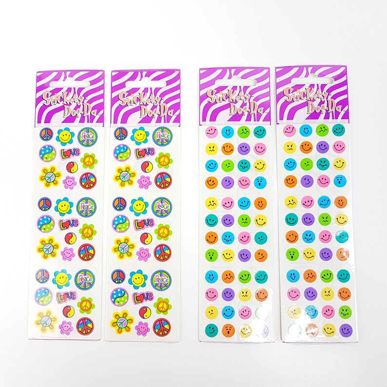 4 Sandylion Sticker Packs Mini Kids Happy Mood Face Hippy | Etsy