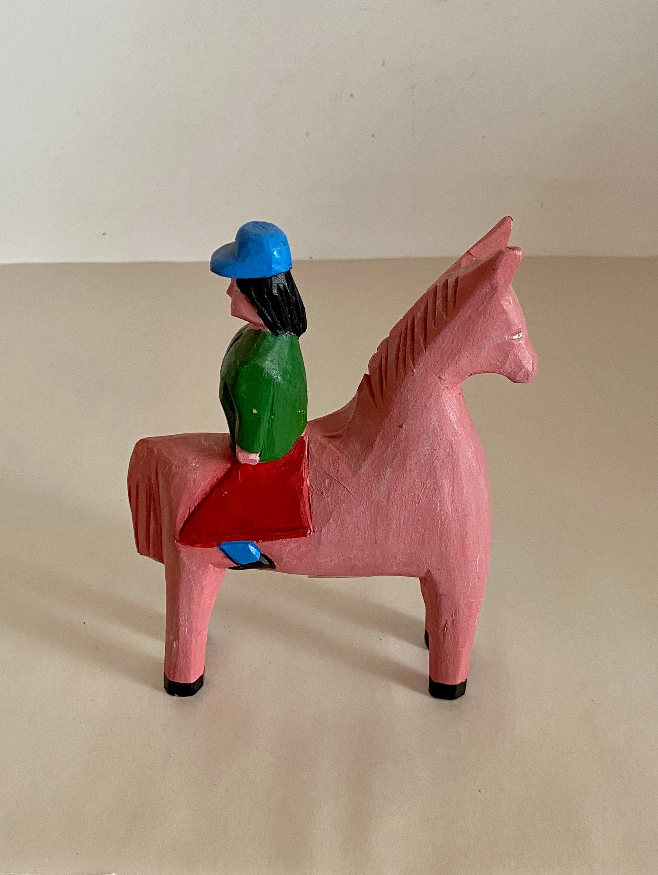 Peruvian Carved Wooden Horse and Rider - Etsy