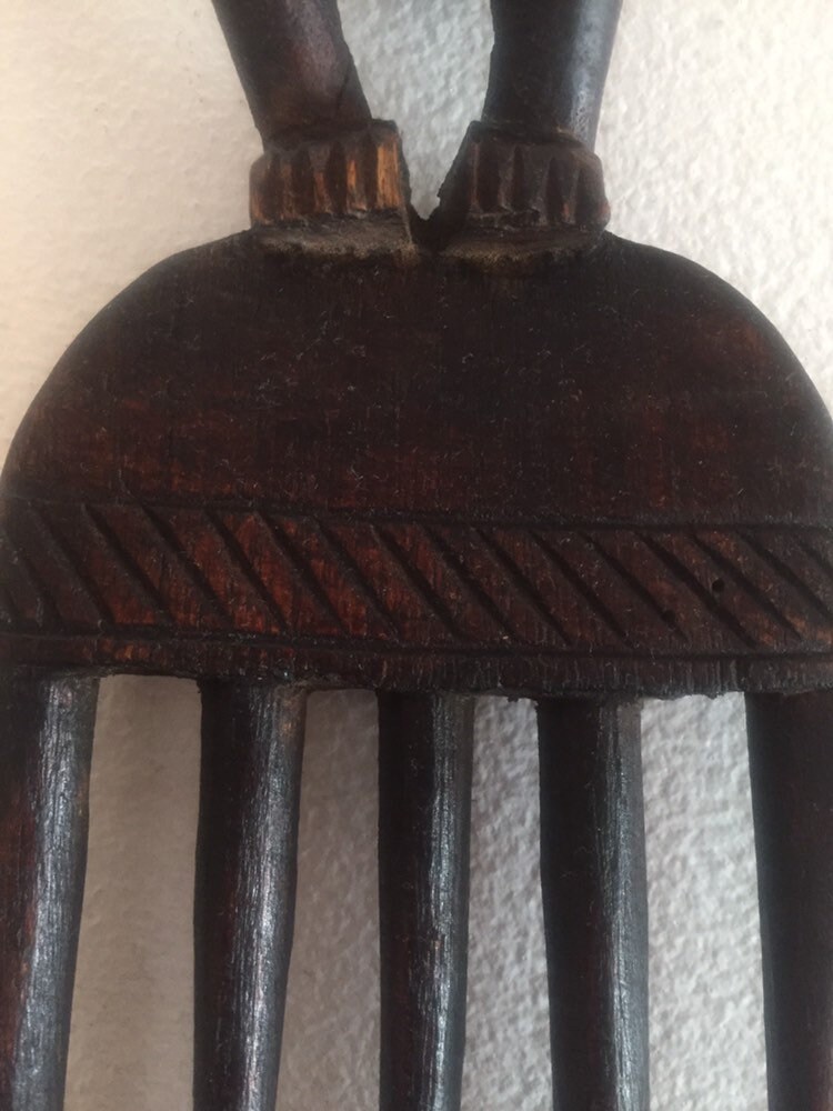 Chokwe Afro Comb Central Africa Fertility Wood Carving | Etsy