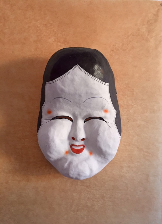 Japanese Papiér Maché Dance Mask - Gem