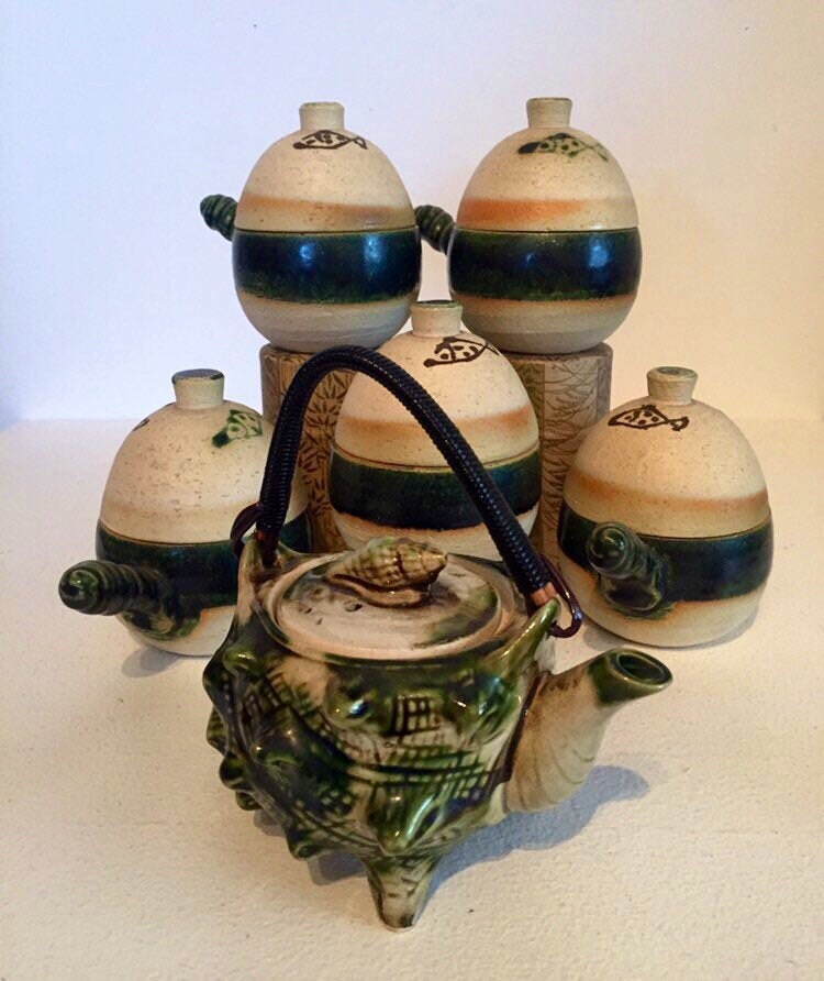 Japanese Ceramic Shell Tea Pot - Etsy