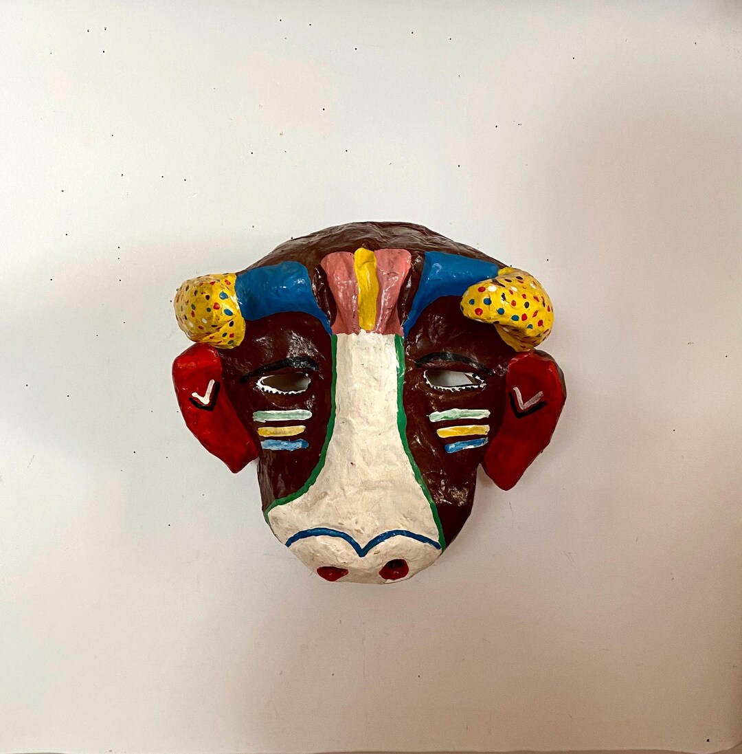 Mexican Papier Mache Bull Carnival Mask - Etsy