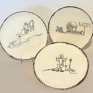 USA Alaskan Plate. Inuit - Eskimo Native Ice Fishing - Etsy