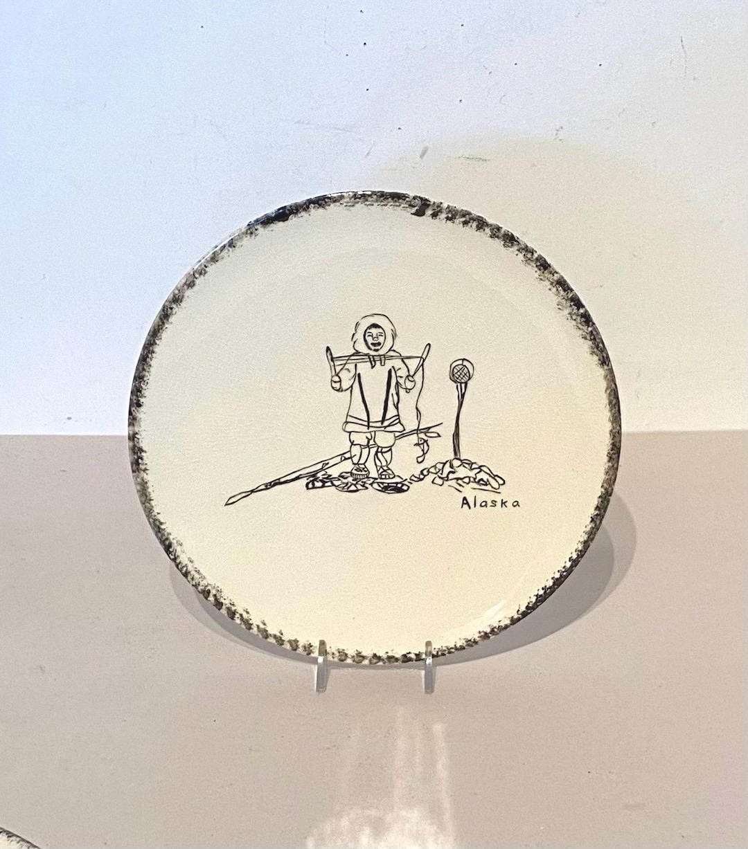 USA Alaskan Plate. Inuit - Eskimo Native Ice Fishing - Etsy